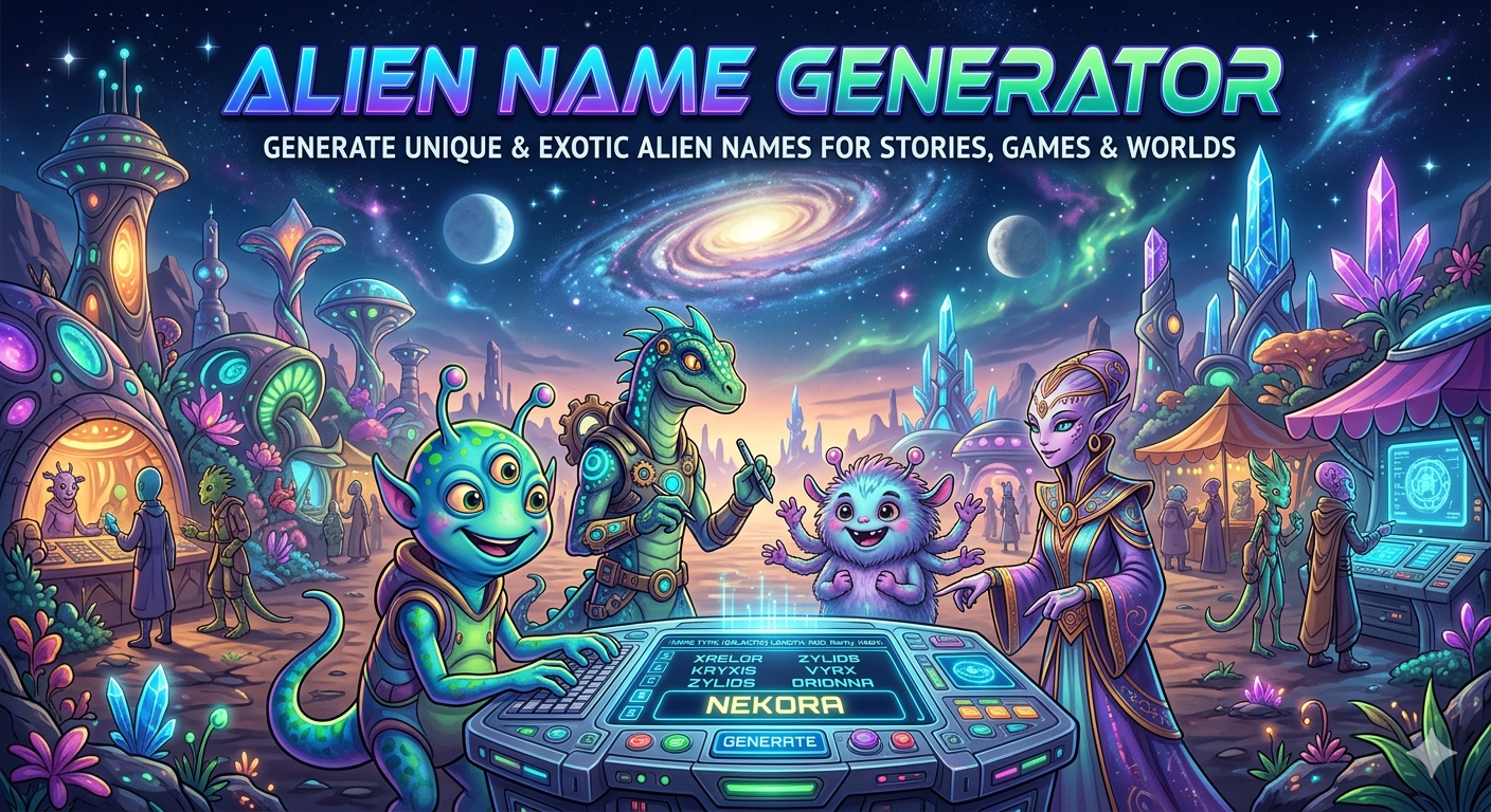 Alien Name Generator | Free Sci-Fi & Space Names | Pradoy